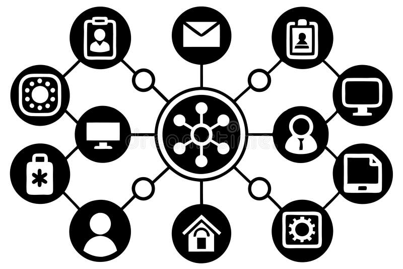 Email Icons Black White Stock Illustrations – 8,845 Email Icons Black ...