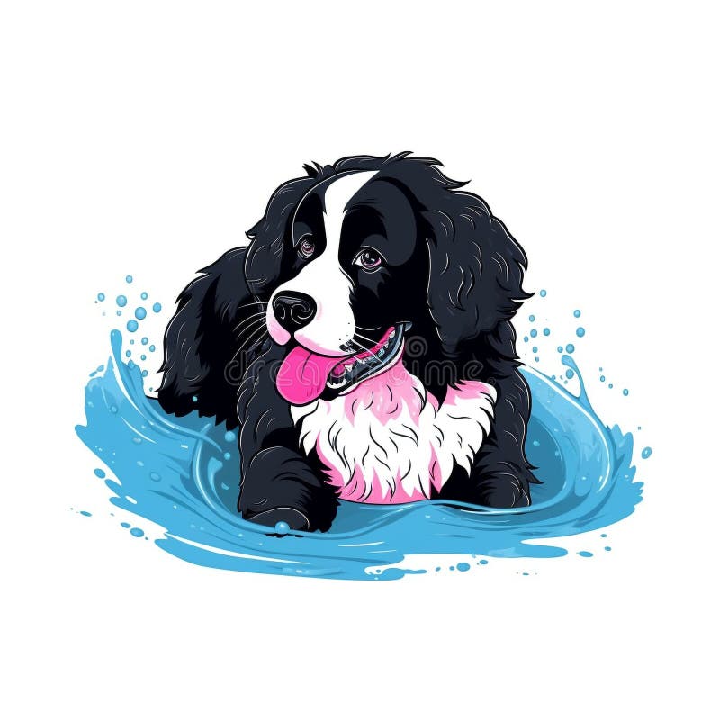 Newfoundland Dog Silhouette Stock Illustrations – 147 Newfoundland Dog ...