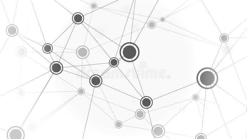 Black and White Elements of Network, Onceptual Illustration Stock ...