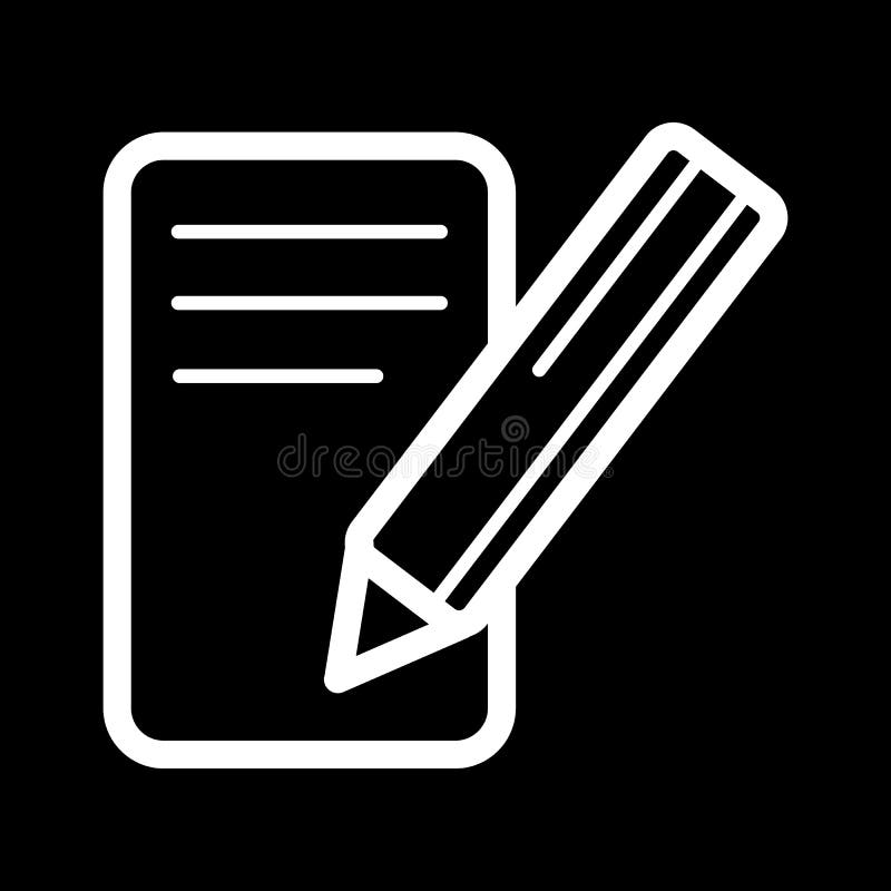 Black and White Note Illustration. Outline Linear Business Icon Stock ...