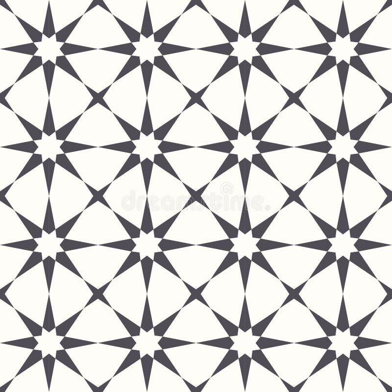 Black and White Octagonal Stars. Seamless Vector Pattern Background ...