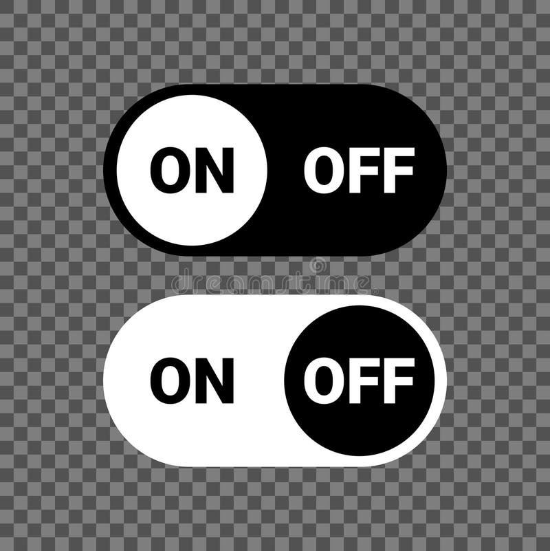 Black and White on and Off Switch Design. Vector Illustration. Stock ...