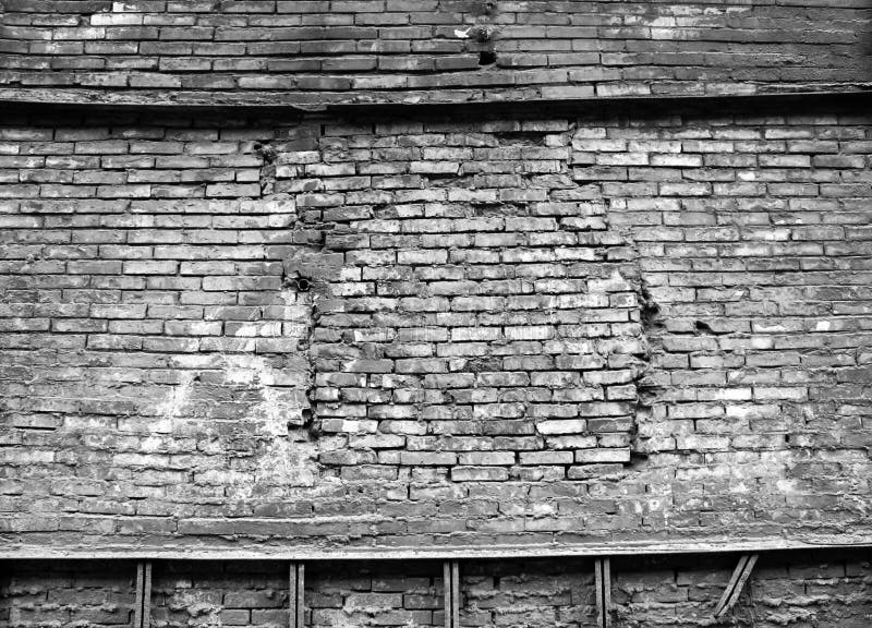 Black and White Old Brick Wall Stock Image - Image of brickwork ...