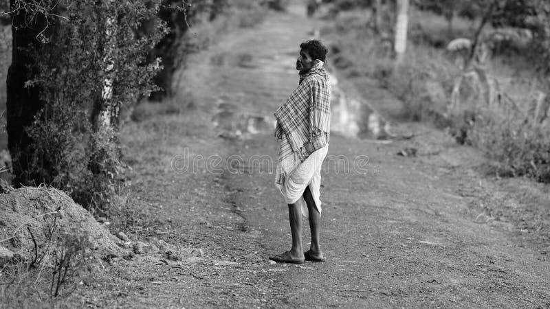 Image of Black and White Picture of Old Poor Man at Street Editorial ...