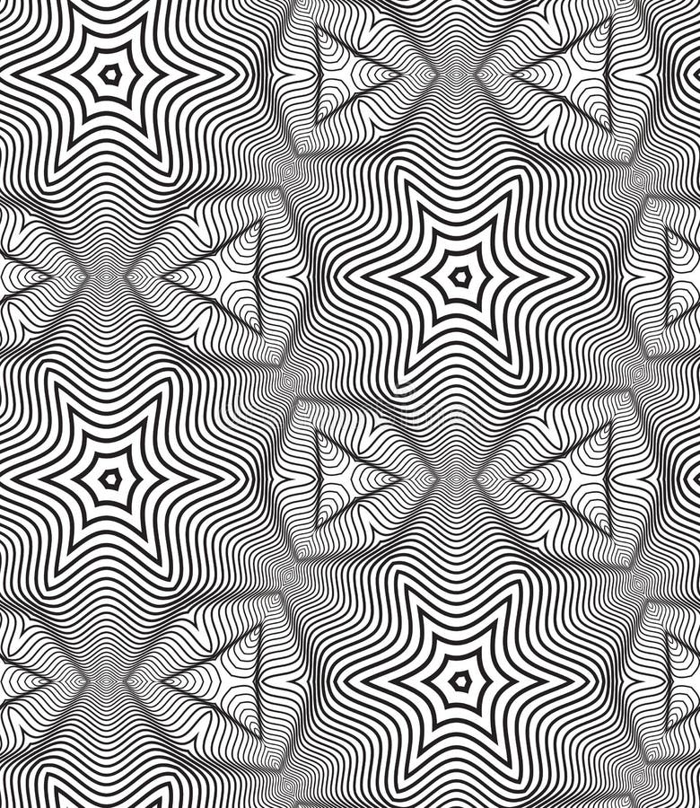 Black and White Op Art Design Vector Seamless Pattern Background Stock ...