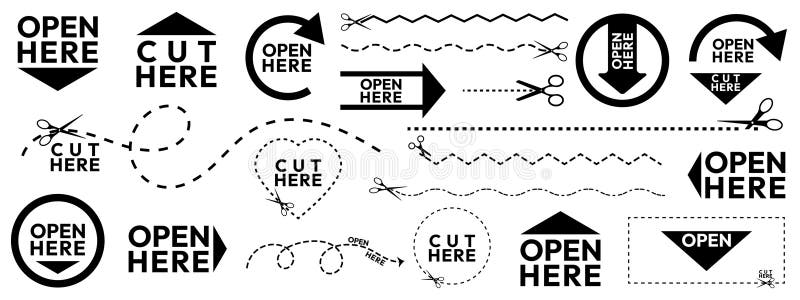 Cut Here Graphic Stock Illustrations – 500 Cut Here Graphic Stock ...