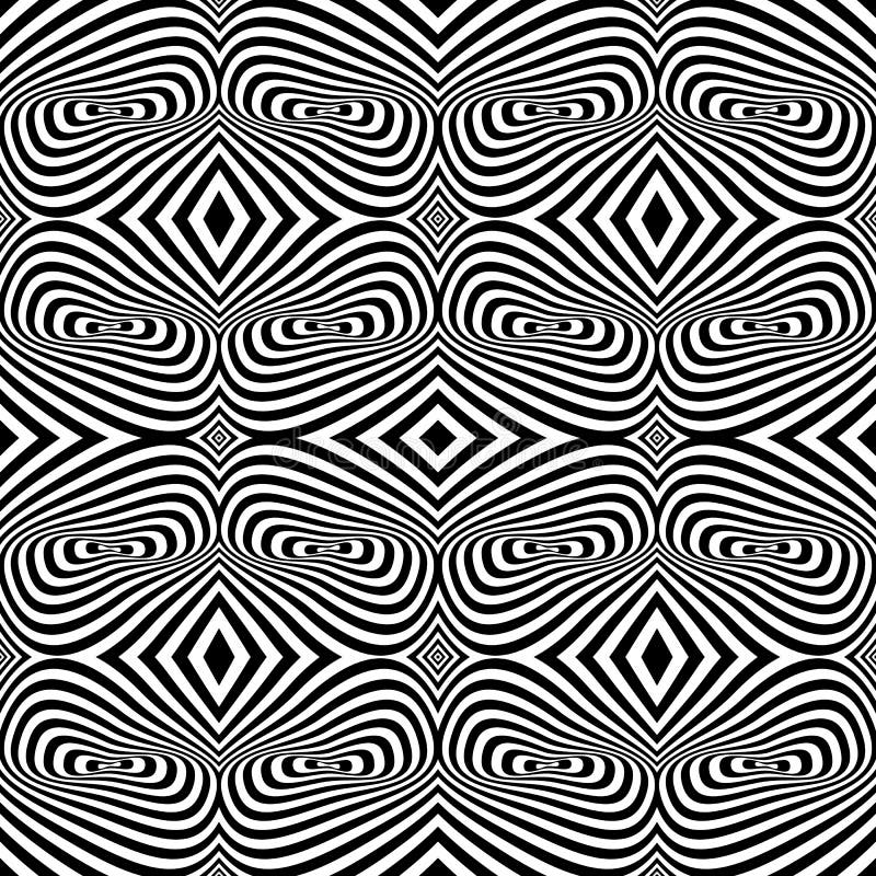 Optical Art in Black and White Stock Vector - Illustration of trick ...
