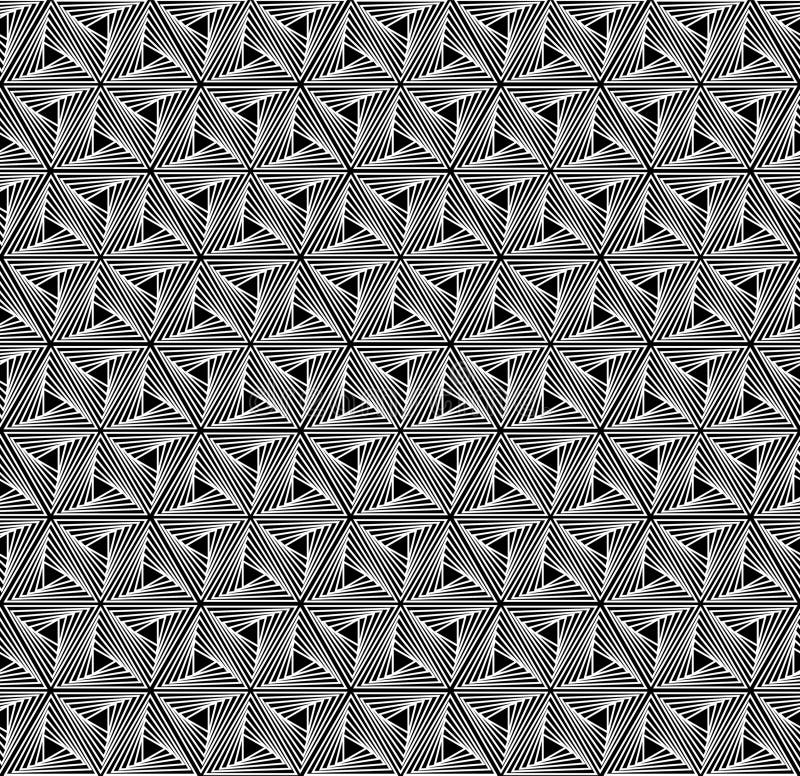 Black White Optic Triangle Pattern, Vector Background Stock ...