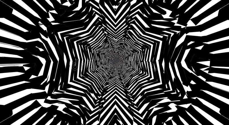 Black and White Optical Illusion Featuring Concentric Star-shaped ...