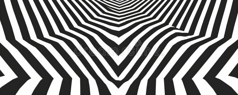 Black and White Optical Illusion Pattern with Converging Lines Stock ...