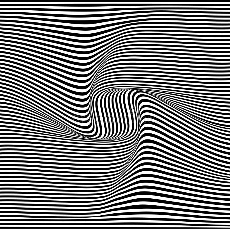 A Black and White Optical Illusion Stock Illustration - Illustration of ...