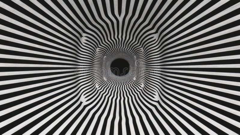 A Black and White Optical Illusion of a Vortex, AI Stock Image - Image ...