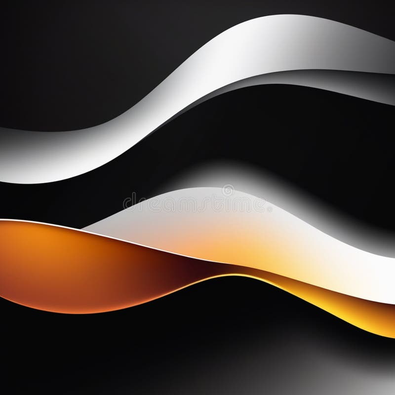 Black, White, Orange Gradient Background with Curved Lines Stock ...