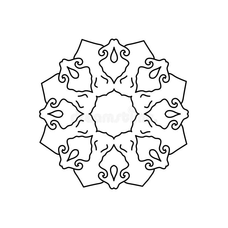 Black White Ornamental Mandala on White Stock Vector - Illustration of ...