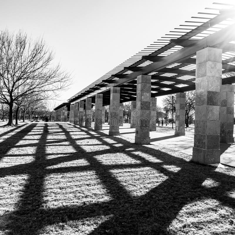 A Black and White Outdoor Shadow Grid Pattern Stock Image - Image of ...