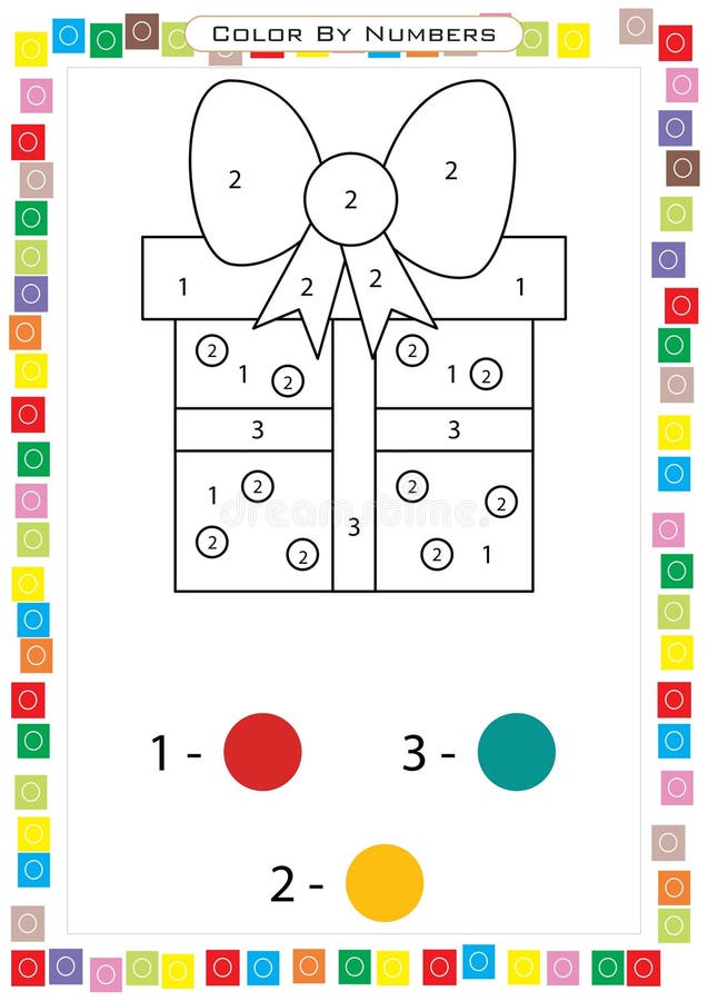 Set of "Color by Numbers" Pages for Kids Stock Illustration ...