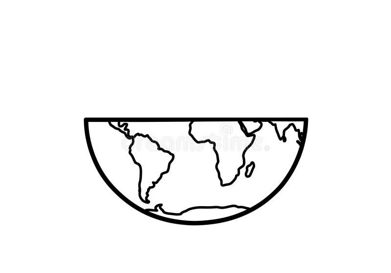 Half earth drawing stock vector. Illustration of white - 387199629