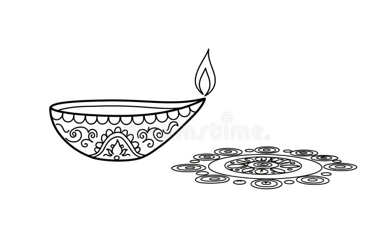Diwali drawing stock vector. Illustration of design - 384976919