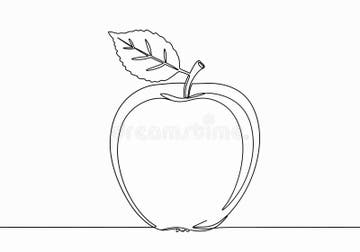 Apple line drawing stock illustration. Illustration of drawing - 383393869