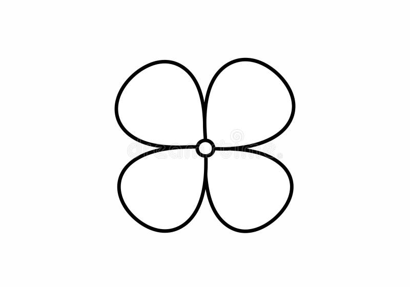 Four petal flower drawing stock illustration. Illustration of botanical ...