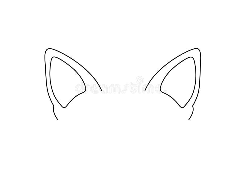 Cat ear drawing stock illustration. Illustration of alert - 384304259