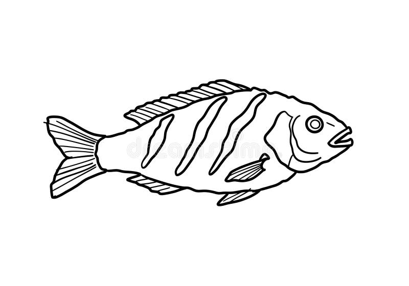 Fried Fish Menu for Friday at Lent Season, Vector Illustration Stock ...