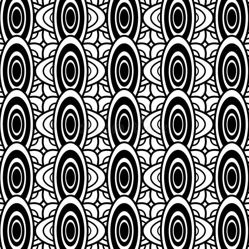 Black and White Oval Geometric Pattern Background Stock Vector ...