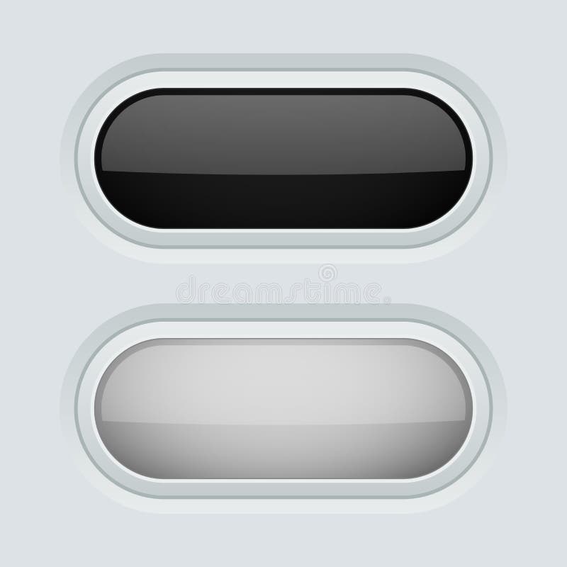 White Oval Buttons. 3d Web Interface Elements Stock Vector ...