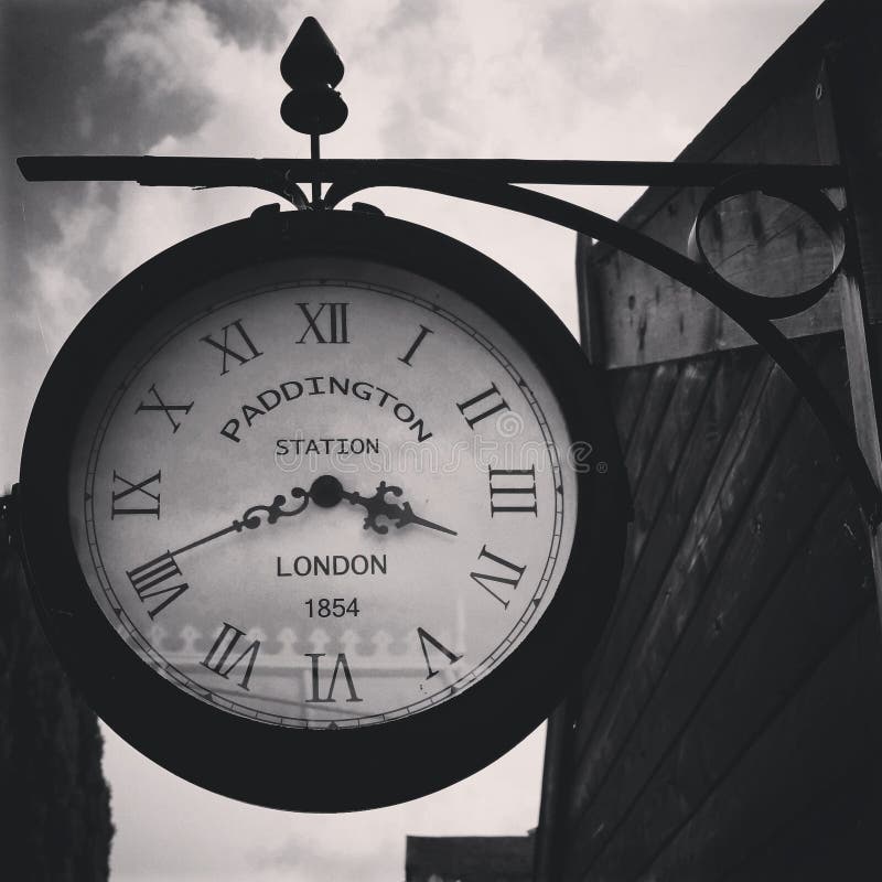 Black and White Paddington Clock Editorial Photo - Image of ticktock ...
