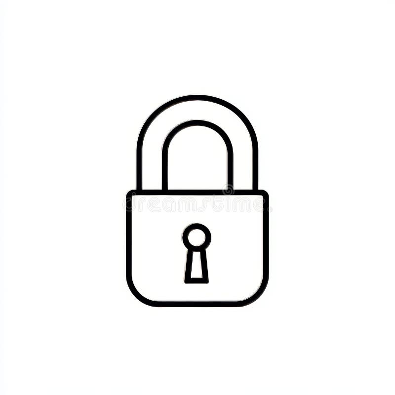 The Black White Padlock Icon is a Representation of Digital Security ...