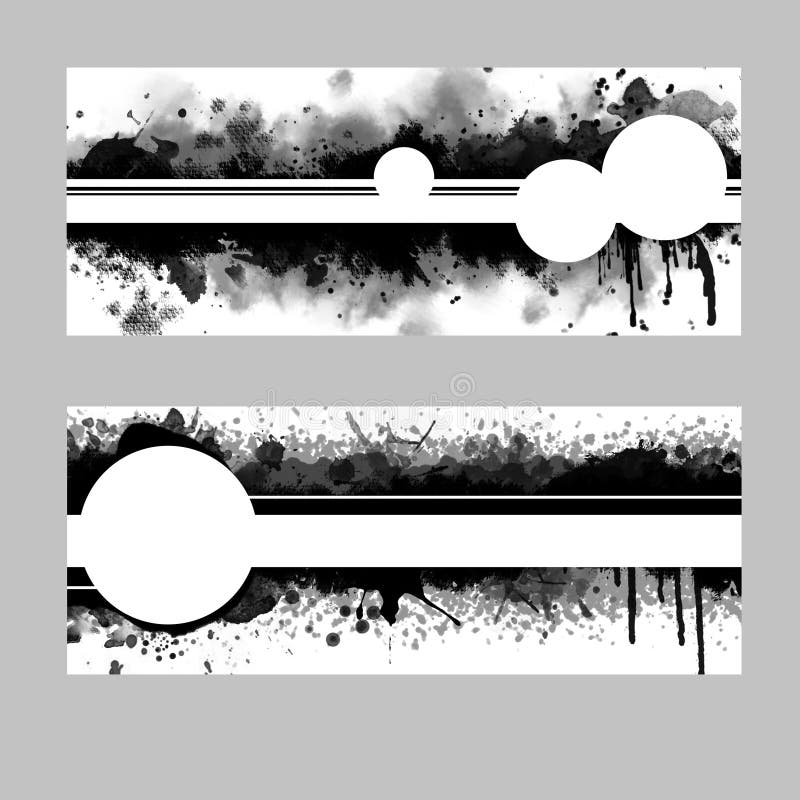 Abstract Monochromatic Templates in Black and White. Stock Illustration ...