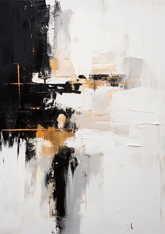 Black and White Painting with Different Lines on the Back of it Stock ...