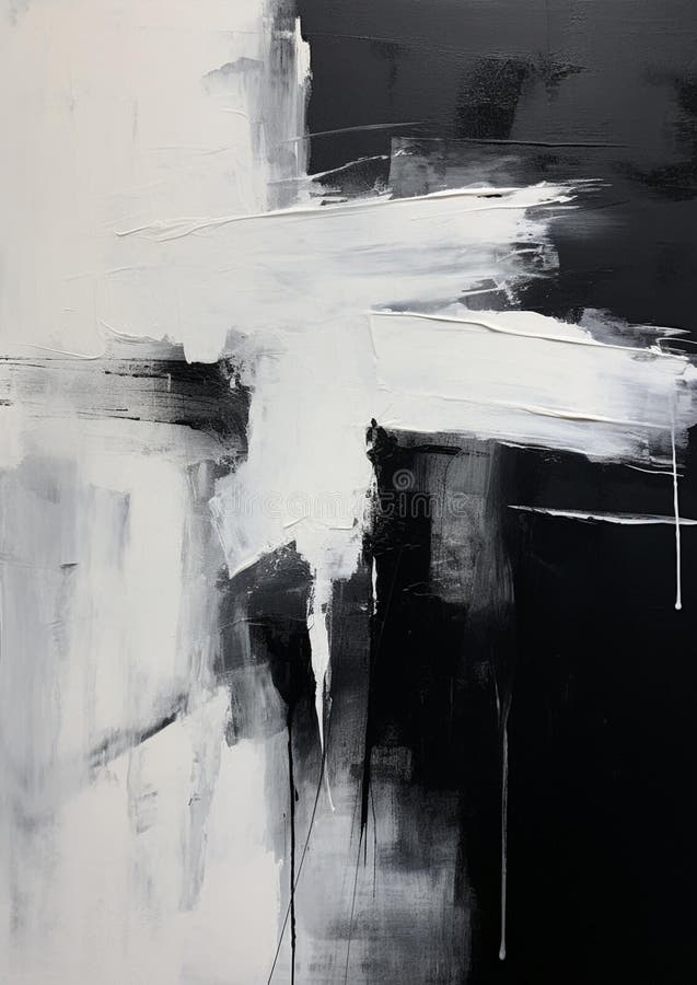 A Black and White Painting with Lines Going in the Air Stock ...