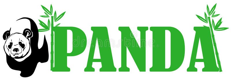Panda with colored word stock illustration. Illustration of word ...