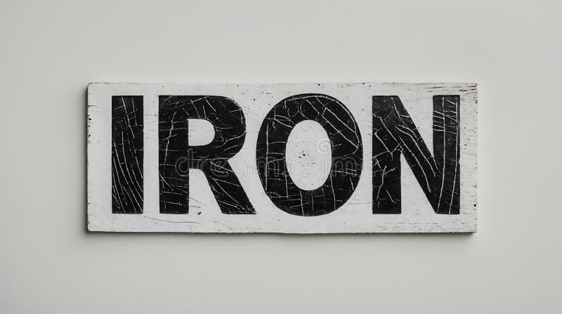 Rustic Black and White Typography Sign Featuring the Word Iron on a ...