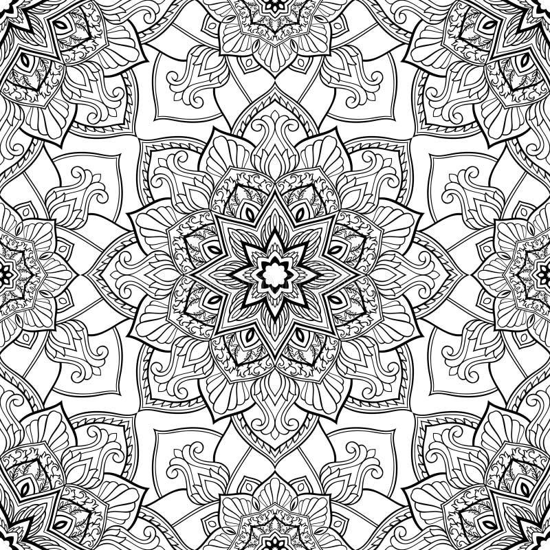 Black and white mandala stock vector. Illustration of arabic - 50178858