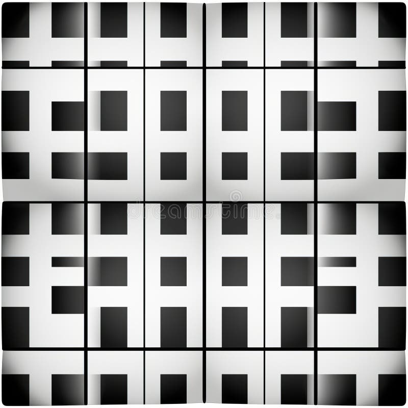 Abstract Distorted Squares Design: Symmetrical Balance in Black and ...