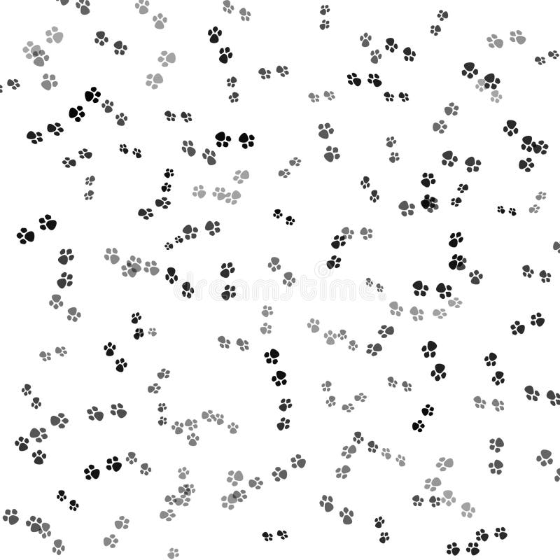 Black and White Pattern. Seamless Texture with Small Paws Stock ...