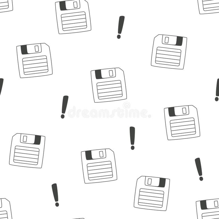 Seamless Vector, Pattern Floppy Disk, 90s Style Stock Illustration ...