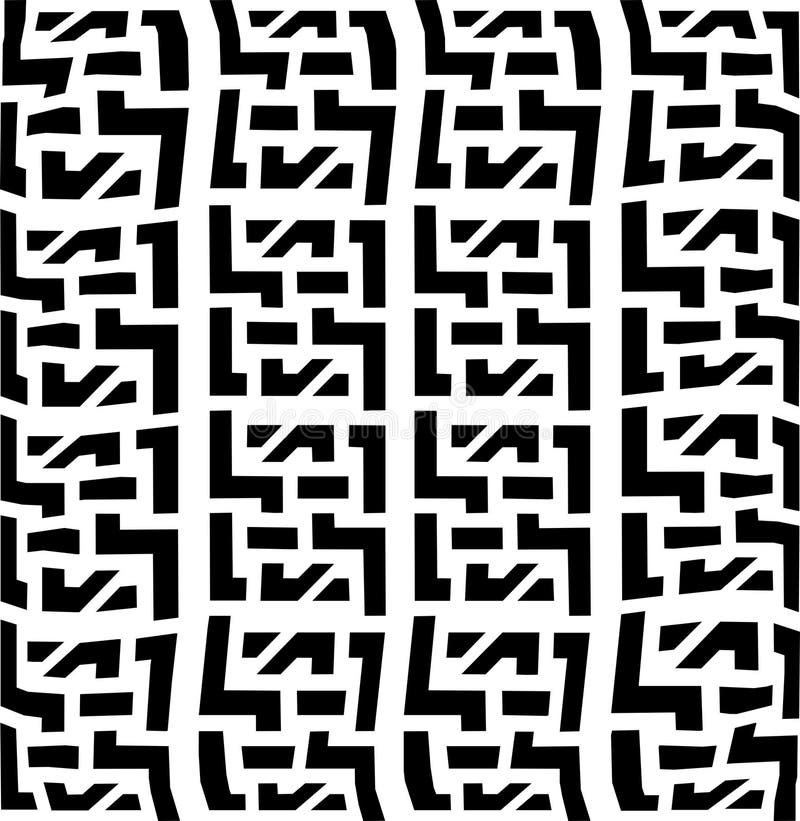 Black and White Pattern Vector. Illustration Isolated on White ...