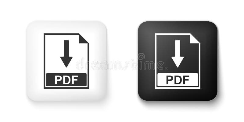 Black and White PDF File Document Icon Isolated on White Background ...