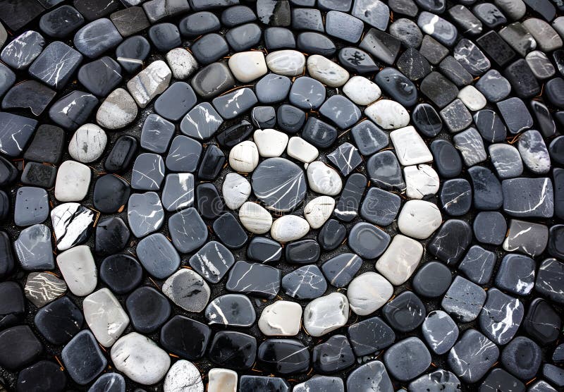 Black and White Pebble Spiral Pattern Stock Illustration - Illustration ...
