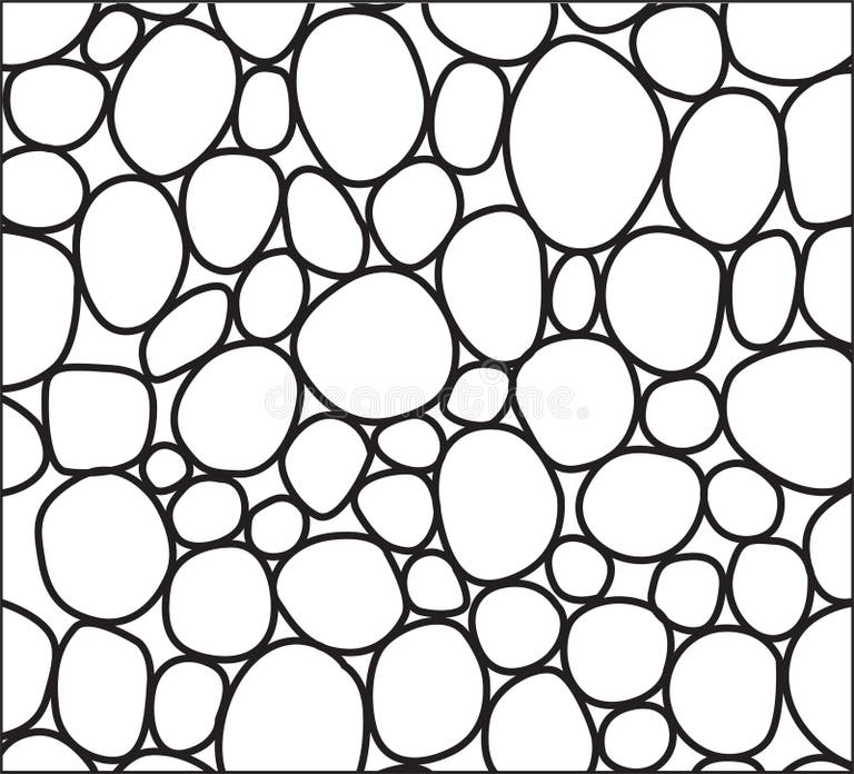 Black and White Pebble Stone Line Pattern Vector Illustration Stock ...