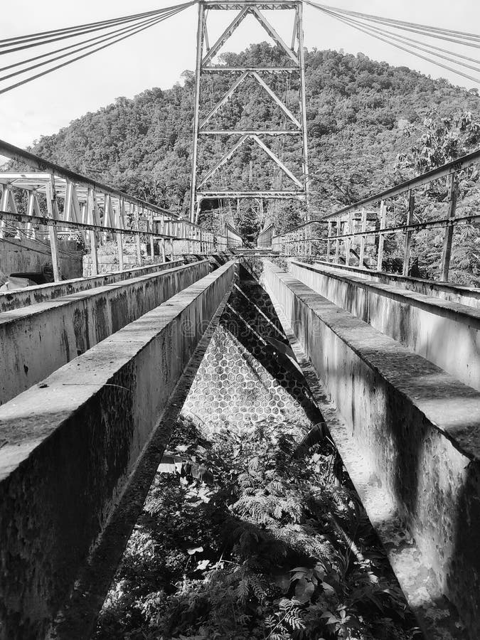 Black and White Photo of a Beautiful View at the Bridge Stock Photo ...