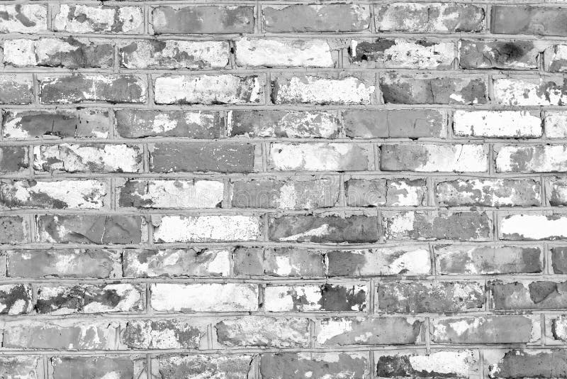 Black and White Photo with Brick Wall Made of Old Bricks with Different ...