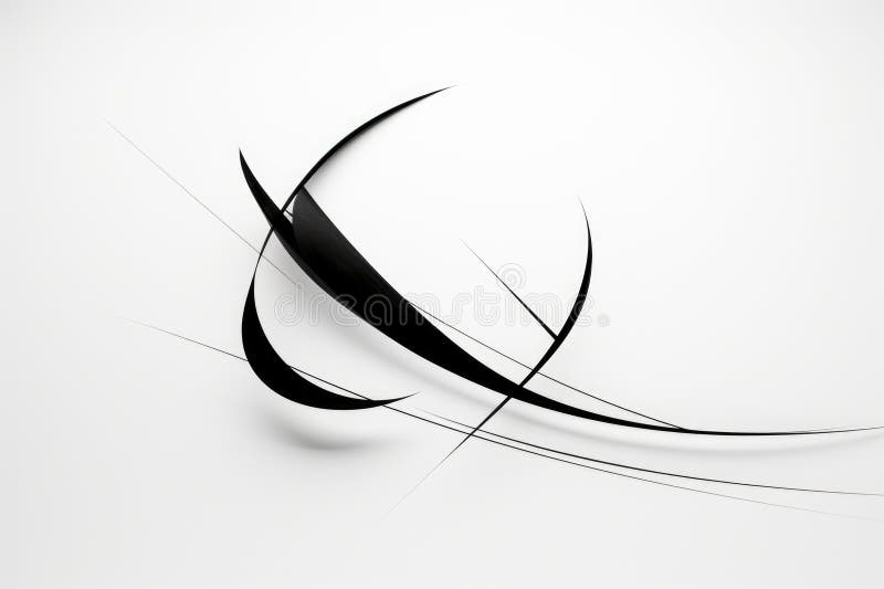 A Black and White Photo of a Curved Object. Stock Illustration ...