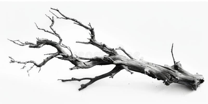 A Black and White Photo of a Dead Tree with a Twisted and Gnarled Trunk ...
