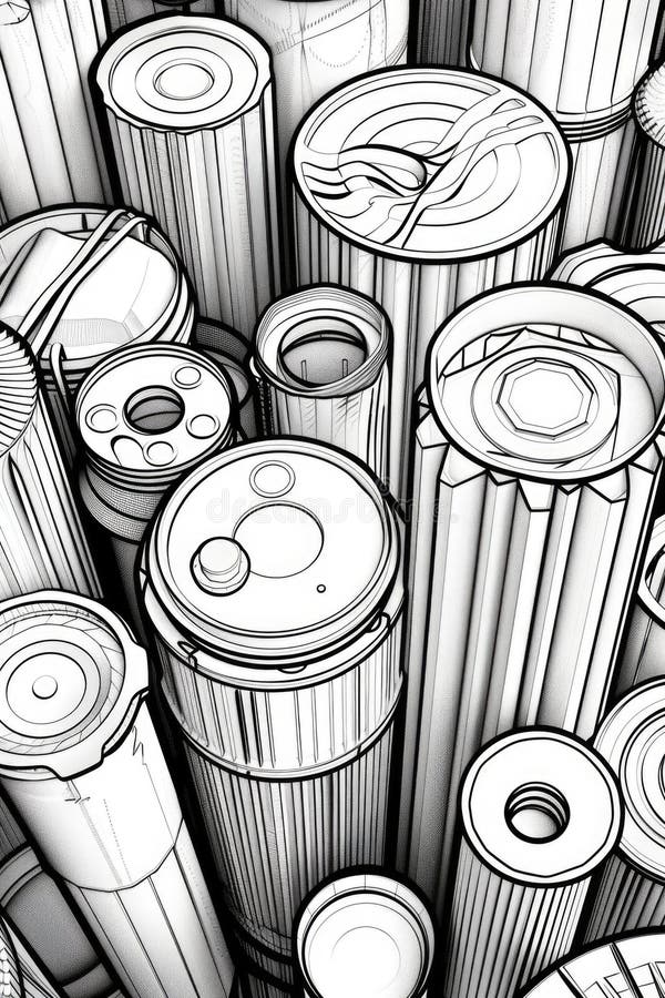 A Black and White Photo Featuring a Bunch of Cans. Versatile and ...