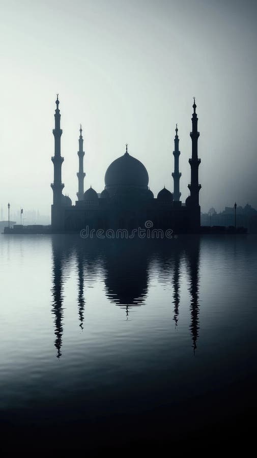 Black and White Photo of a Historic Mosque with Intricate Details Stock ...