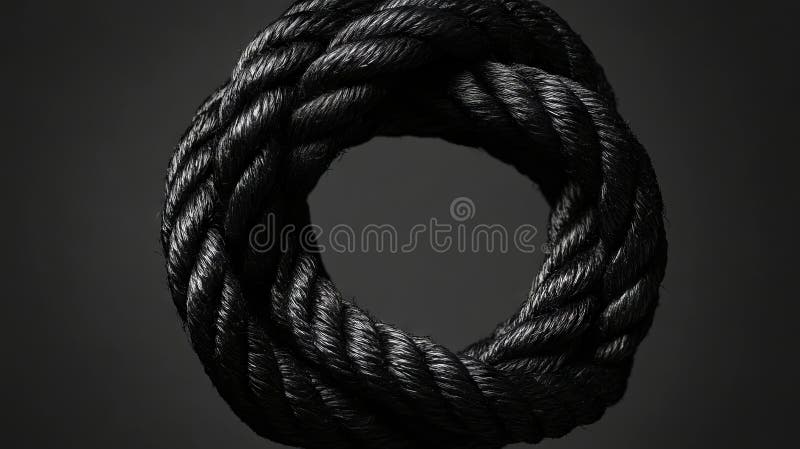 A Black and White Photo of a Knot of a Rope Stock Photo - Image of ...